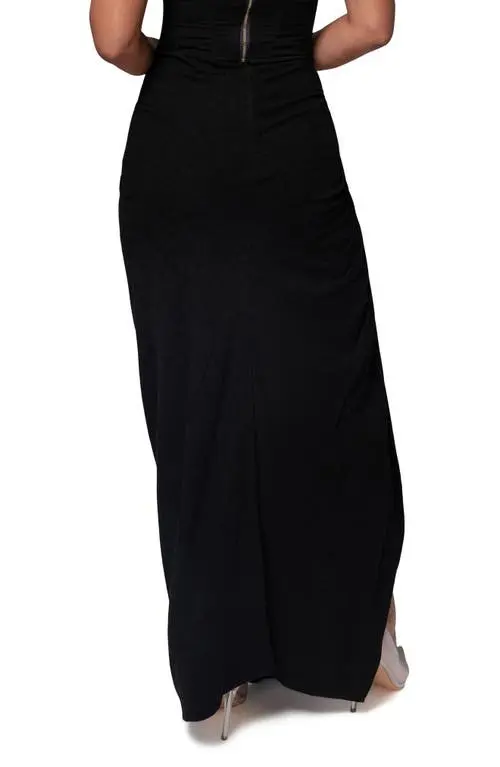 JLUXLABEL Noelia Slit Cotton & Linen Maxi Skirt