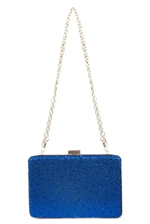 LAUREN LORRAINE Sam Crystal Clutch - Cobalt