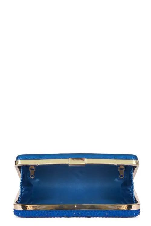 LAUREN LORRAINE Sam Crystal Clutch - Cobalt
