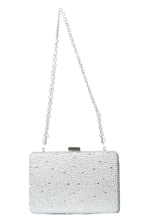 LAUREN LORRAINE Sam Crystal Clutch - Silver