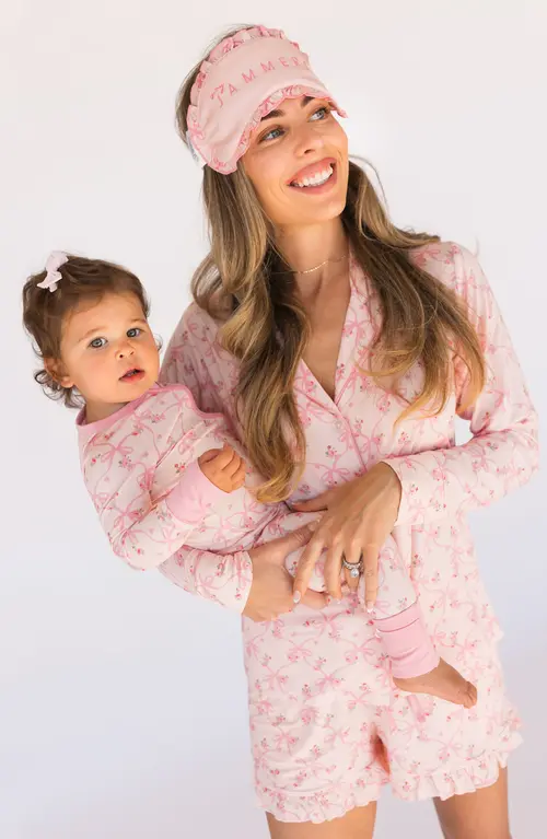 IN MY JAMMERS Rosie Bow Long Sleeve Short Set Sleepwear