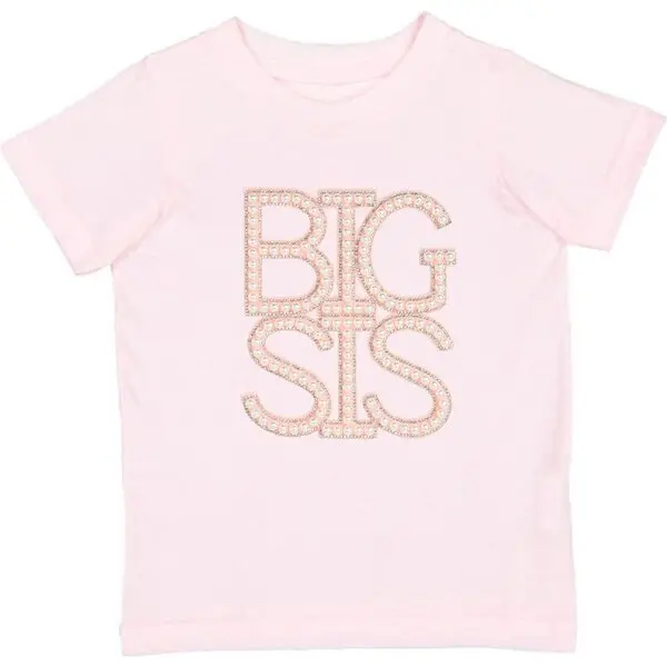 SWEET WINK Big Sis Pearl Patch Short Sleeve T-shirt - Ballet Pink