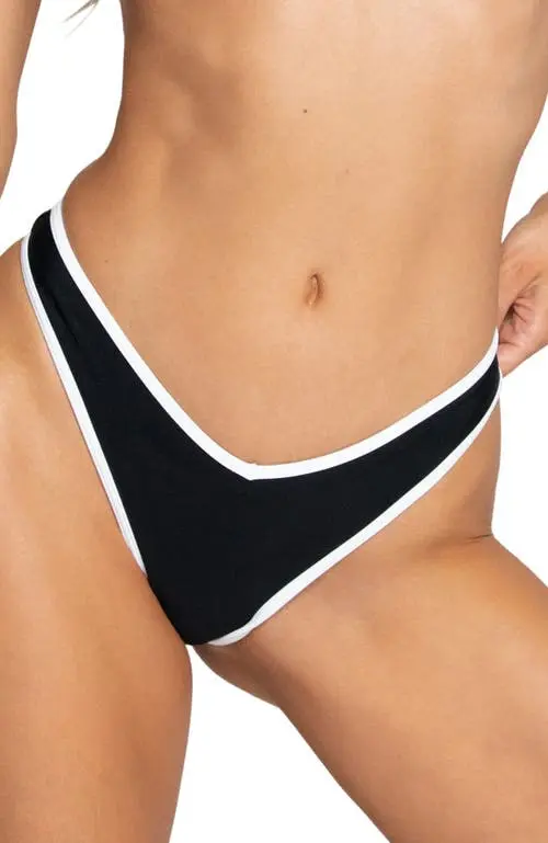 BRIGHT SWIMWEAR Zara Bottom High Rise V-cut Bikini Bottom - Black