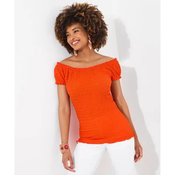 JOE BROWNS Off-the-shoulder Smocked Bodice Top