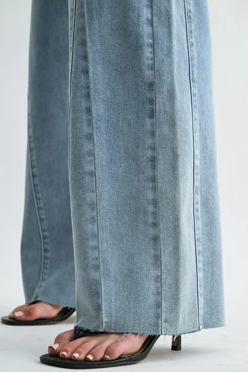 JEMINA DENIM The Low Seamed Wide Jeans