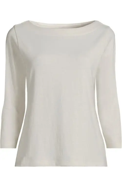 LANDS' END Mariner Jersey Boatneck Top - Oyster