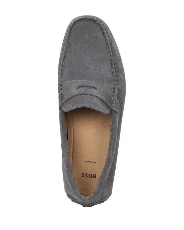 BOSS Suede Moccasins - Dark Grey