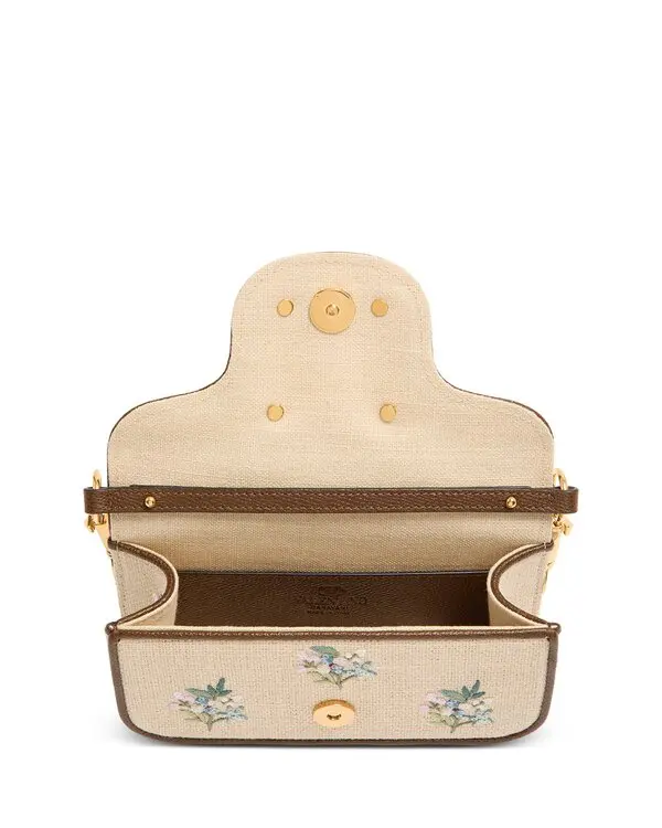 Valentino Garavani Loco Vlogo Small Embroidered Linen Shoulder Bag