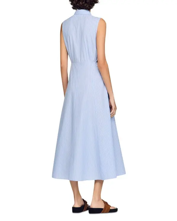Sandro Striped Cotton Maxi Dress - Sky Blue