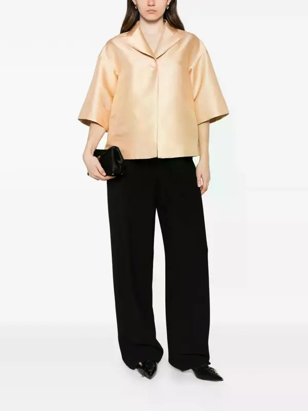 NINA 14.7 Satin-finish Cropped Jacket