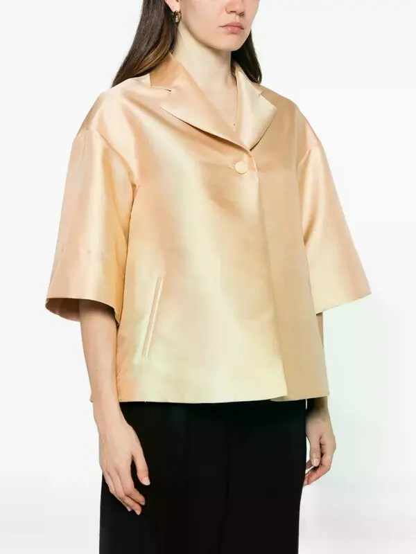 NINA 14.7 Satin-finish Cropped Jacket