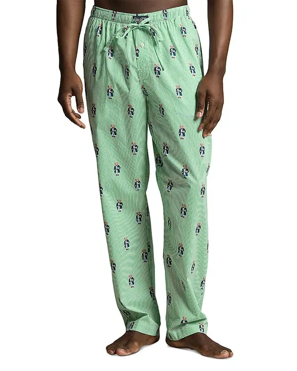 Polo Ralph Lauren Printed Woven Bear Pj Pants - Morning Robe Bear Stripe