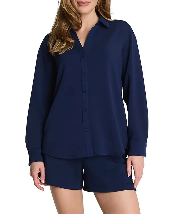 Spanx Airessentials Oversized Button Down Shirt - Timeless Navy