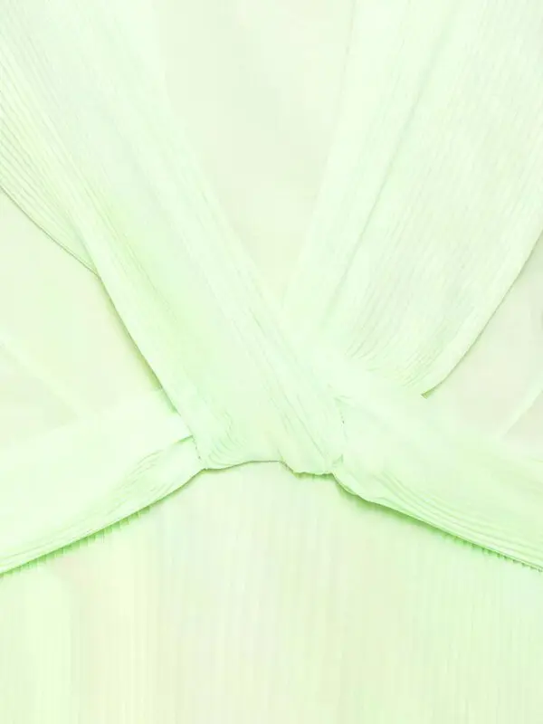GENNY Pleated Twist-detail Maxi Dress - Green