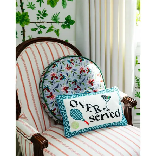 FURBISH Overserved Needlepoint Pillow, 15 X 9