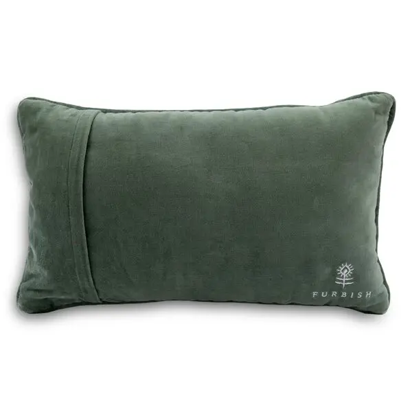FURBISH Make It A Double Needlepoint Pillow, 15 X 9 - Green