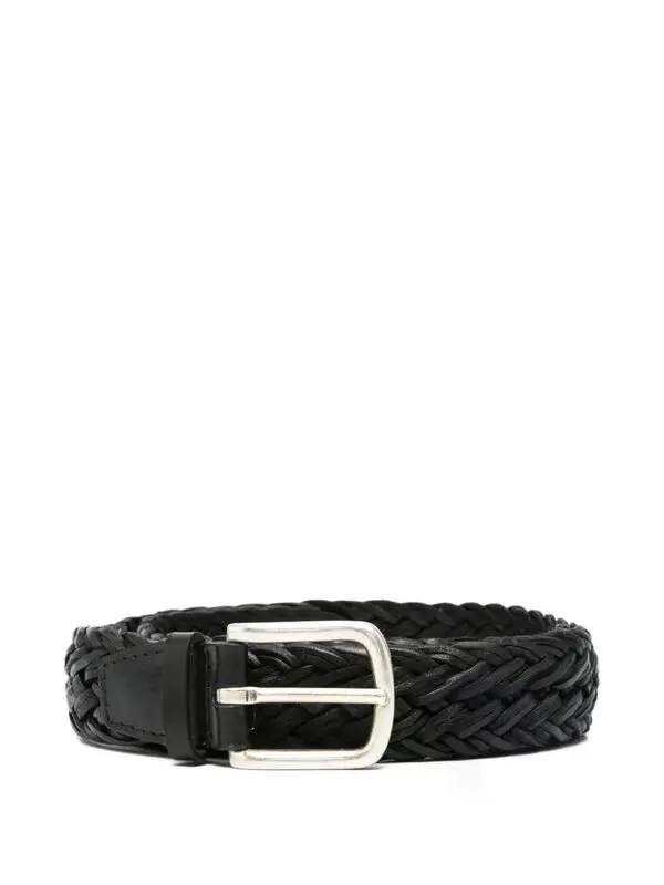 ORTIGNI Braided Leather Belt - Black