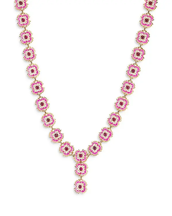 CAPUCINE DE WULF Dianthus Enamel And Jade Necklace - Pink