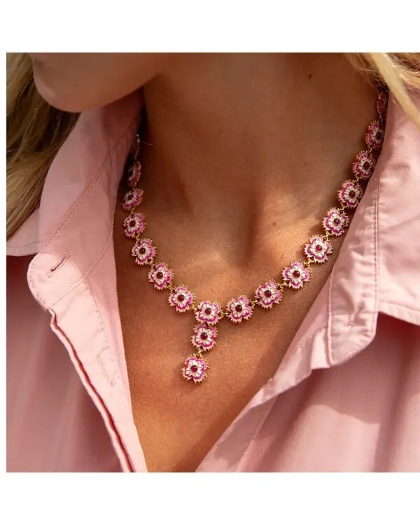 CAPUCINE DE WULF Dianthus Enamel And Jade Necklace