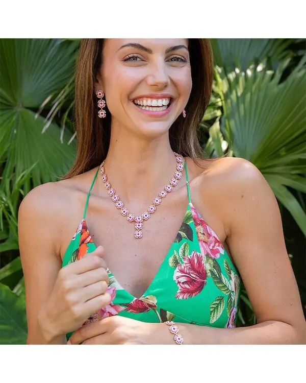CAPUCINE DE WULF Dianthus Enamel And Jade Necklace