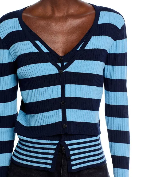 AREA STARS Stripe Long Sleeve Knit Top