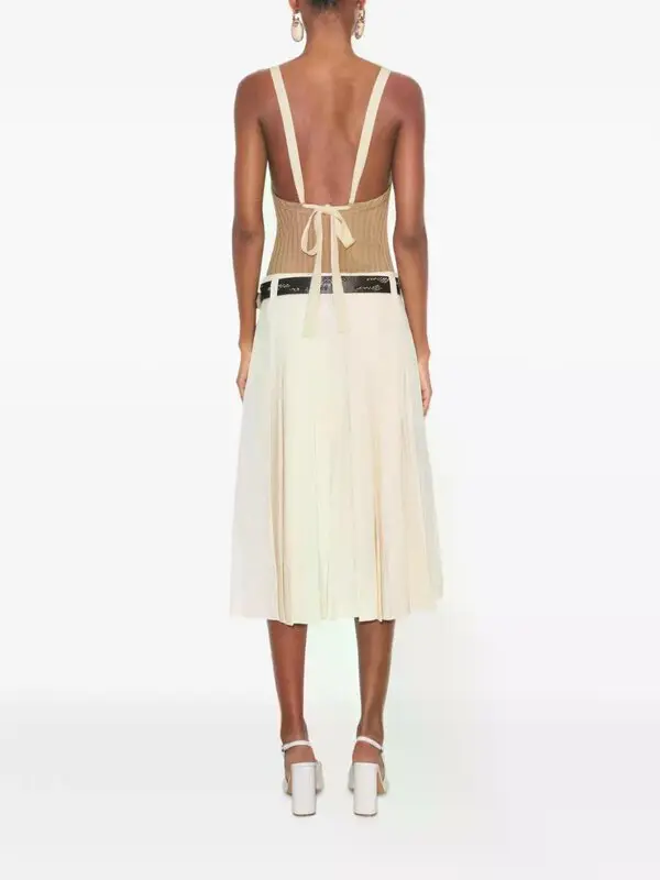 Tory Burch Colorblock Ribbed Bodysuit - Neutrals