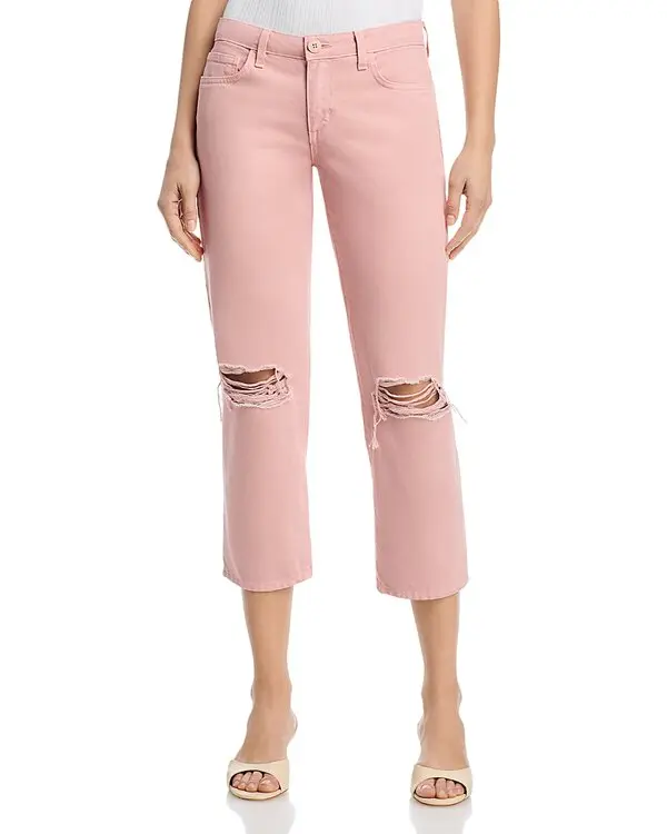 L'Agence Blaine Low Rise Cropped Stovepipe Jeans - Misty Rose