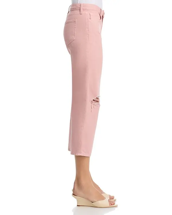 L'Agence Blaine Low Rise Cropped Stovepipe Jeans - Misty Rose