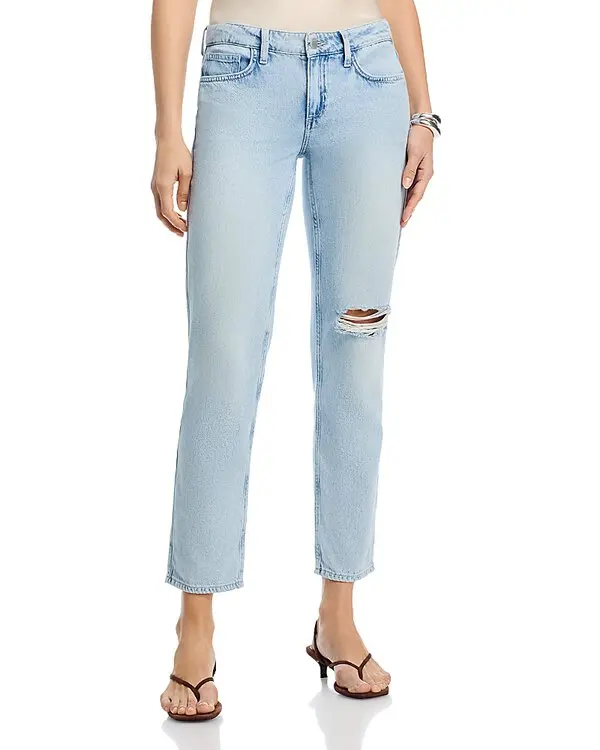 L'Agence Nevia Low Rise Slouch Straight Leg Jeans - Lago Descruct
