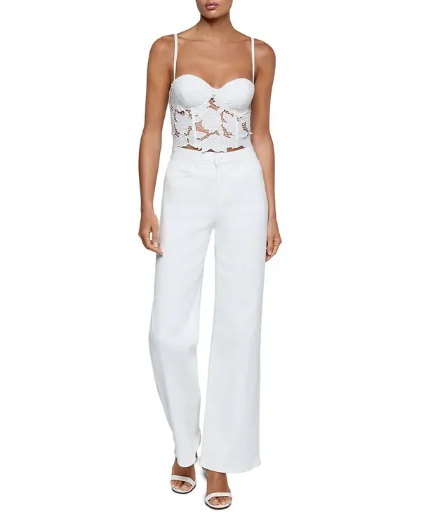L'Agence Sonya Lace Bralette Top - Ivory