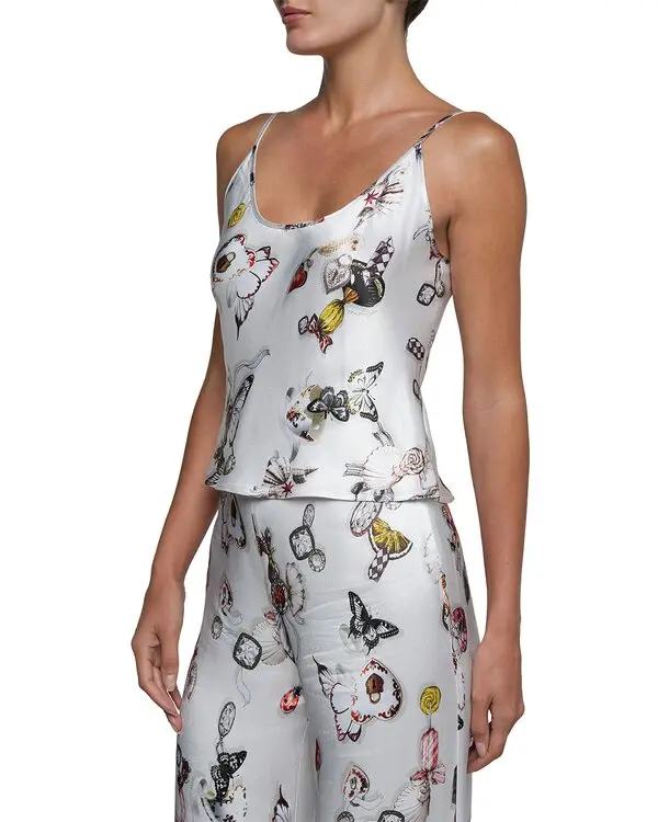 L'Agence Charmy Camisole Top - Ecru Multi Butterfly