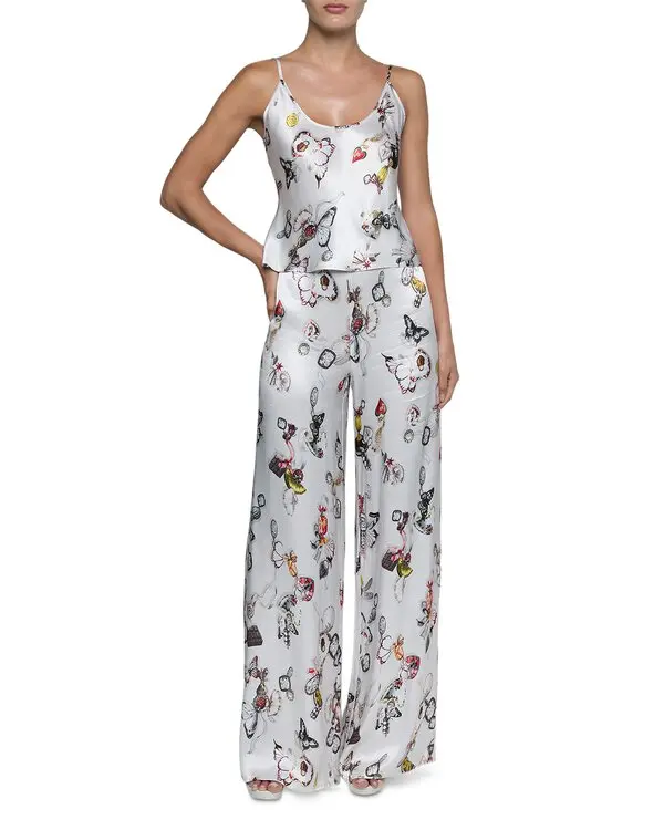 L'Agence Charmy Camisole Top - Ecru Multi Butterfly