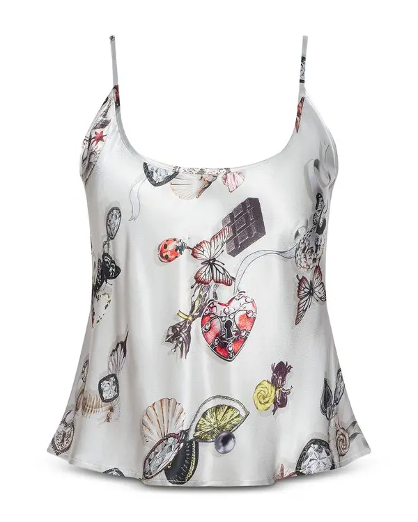 L'Agence Charmy Camisole Top - Ecru Multi Butterfly