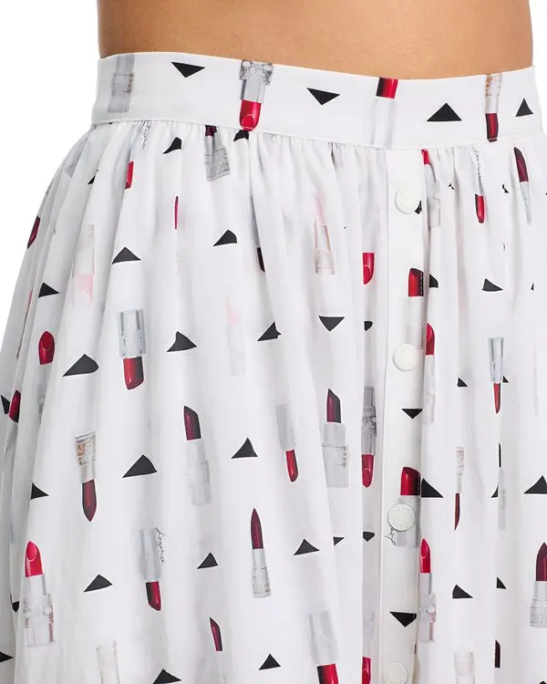 L'Agence Seina Printed Midi Skirt