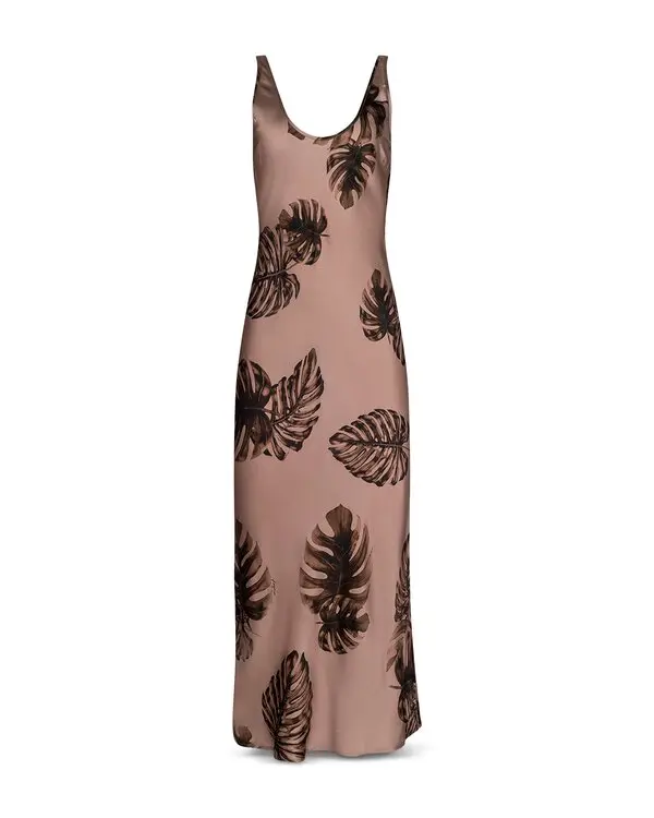 L'Agence Akiya Tank Dress - Hazelnut Multi Large Palm