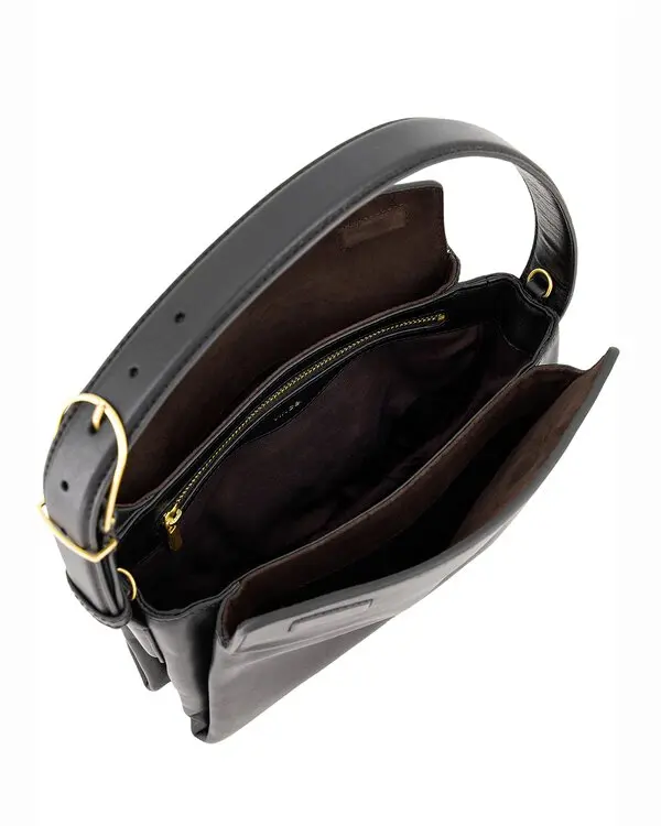 Vince Sidney Boxy Leather Bag - Black