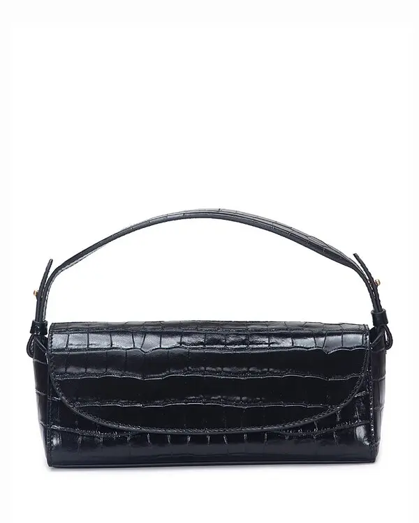 Vince Sabrina Croc-embossed Mini Top-handle Bag - Black