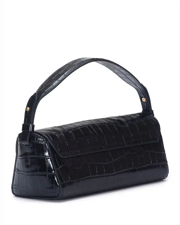 Vince Sabrina Croc-embossed Mini Top-handle Bag - Black