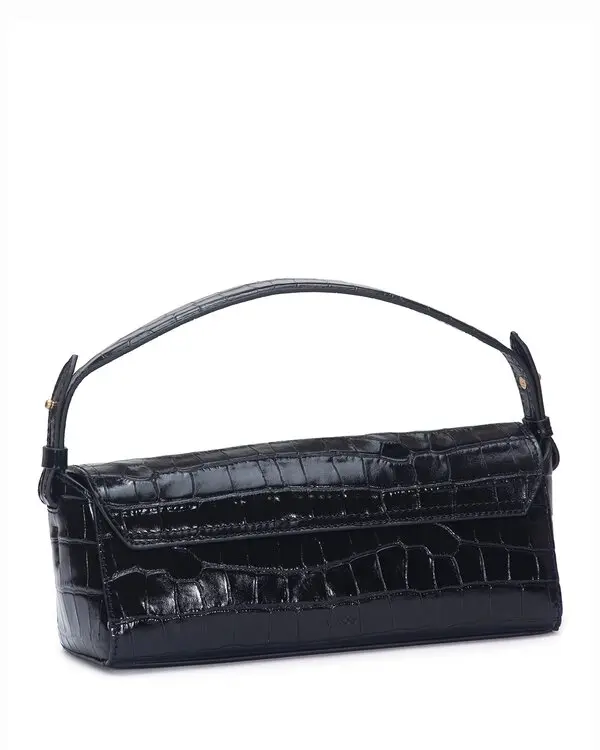 Vince Sabrina Croc-embossed Mini Top-handle Bag - Black