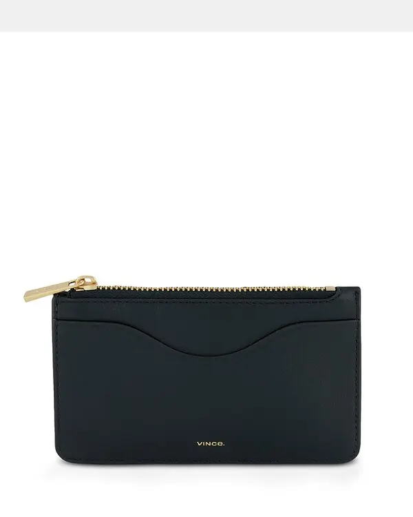 Vince Leather Zip-top Card Case - Herba