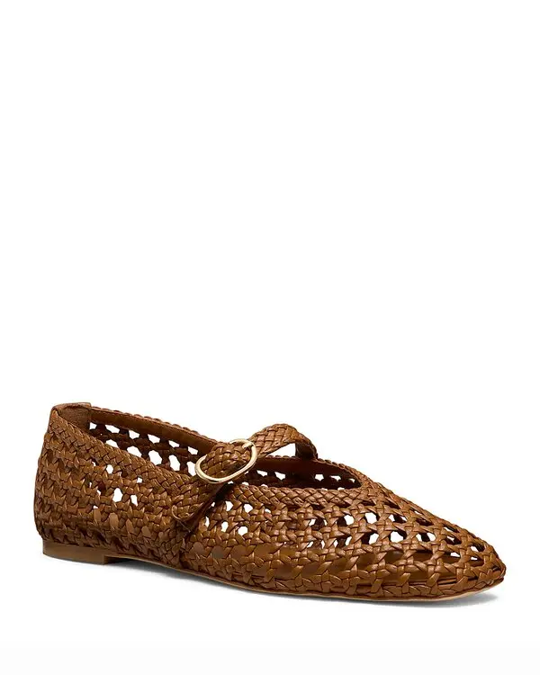 STUART WEITZMAN Prim Woven Leather Ballet Flats - Boho Tan