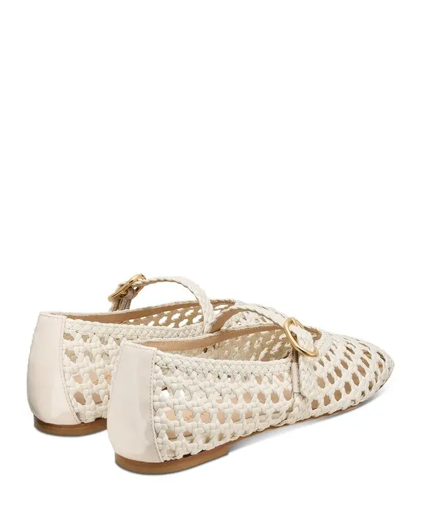 STUART WEITZMAN Prim Woven Leather Ballet Flats - Cream