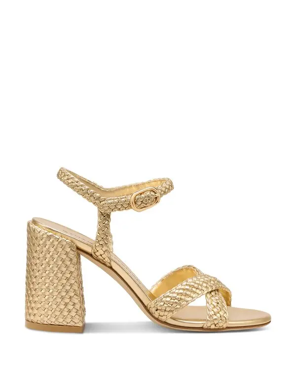 STUART WEITZMAN Alyssa Woven High Heel Sandals - Golden