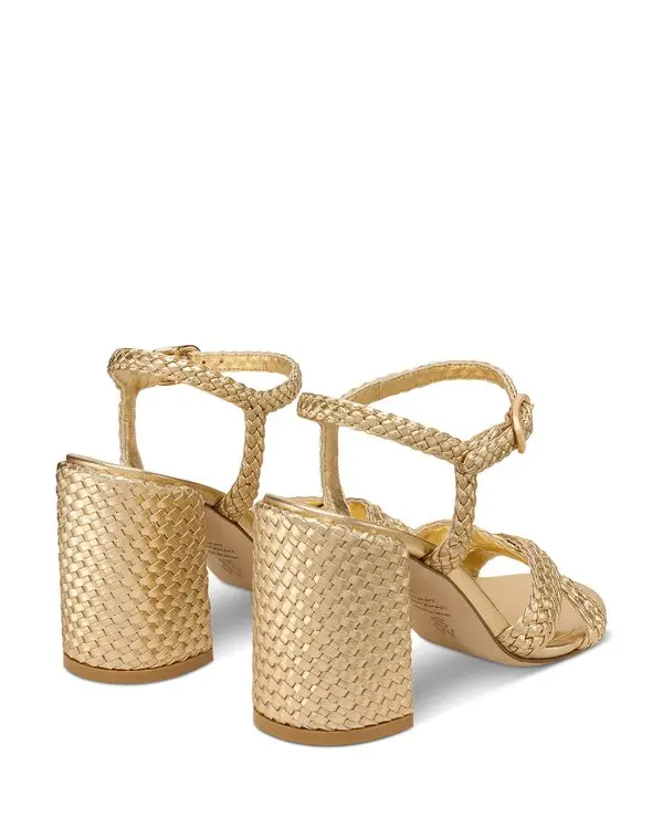 STUART WEITZMAN Alyssa Woven High Heel Sandals - Golden