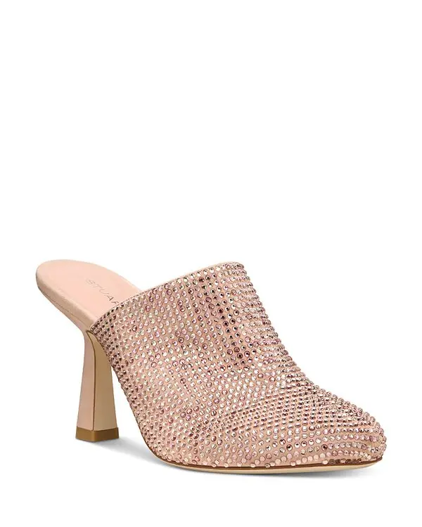 STUART WEITZMAN Thalia Shine Embellished Leather Mule Pumps
