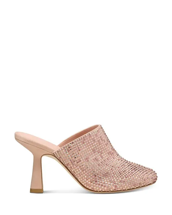 STUART WEITZMAN Thalia Shine Embellished Leather Mule Pumps