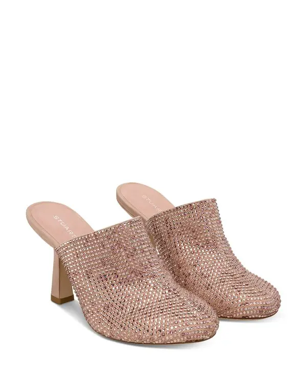 STUART WEITZMAN Thalia Shine Embellished Leather Mule Pumps