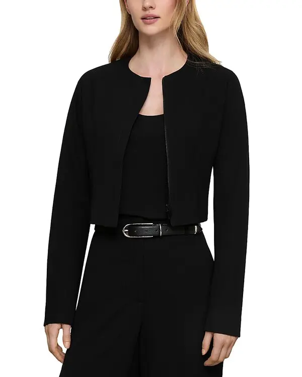 Lafayette 148 New York Collarless Zip-up Jacket