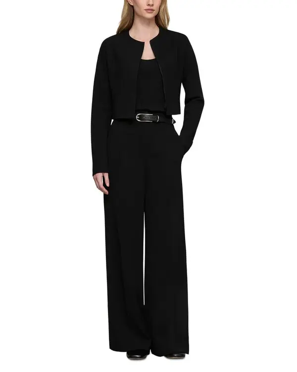 Lafayette 148 New York Collarless Zip-up Jacket