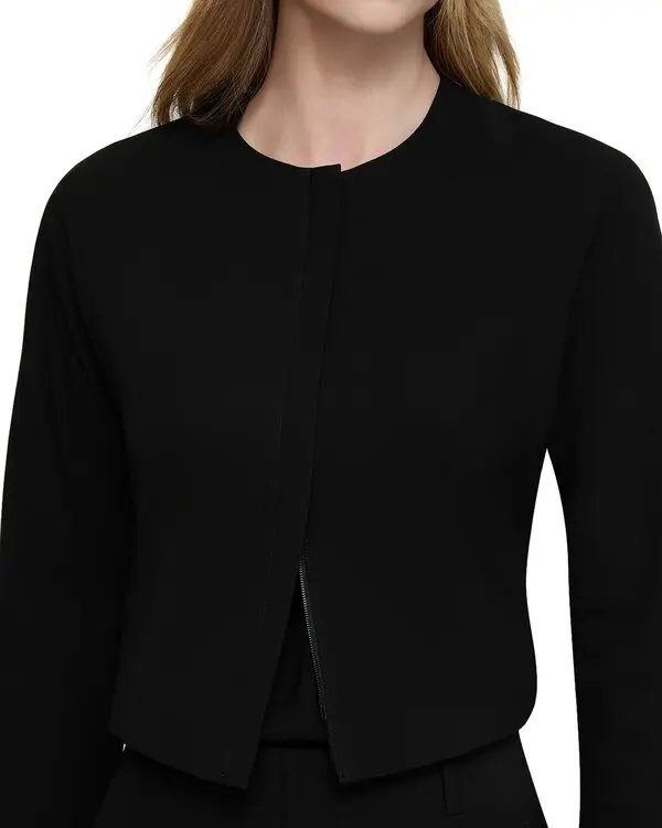 Lafayette 148 New York Collarless Zip-up Jacket